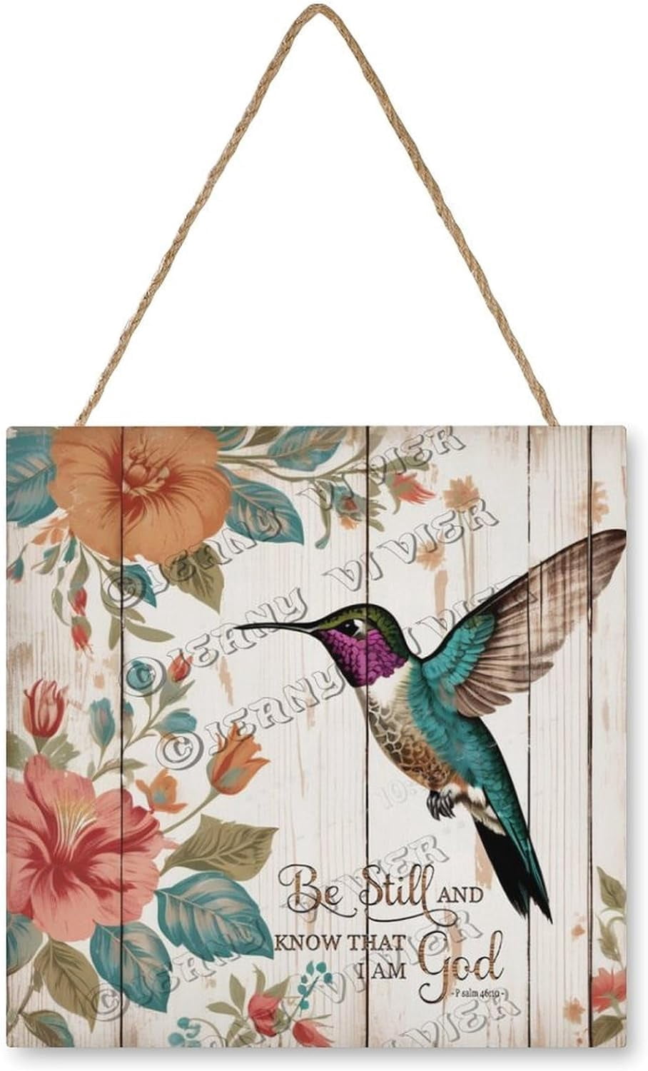 Hummingbird Wooden Hanging Sign Birds Front Door Sign Religious ...