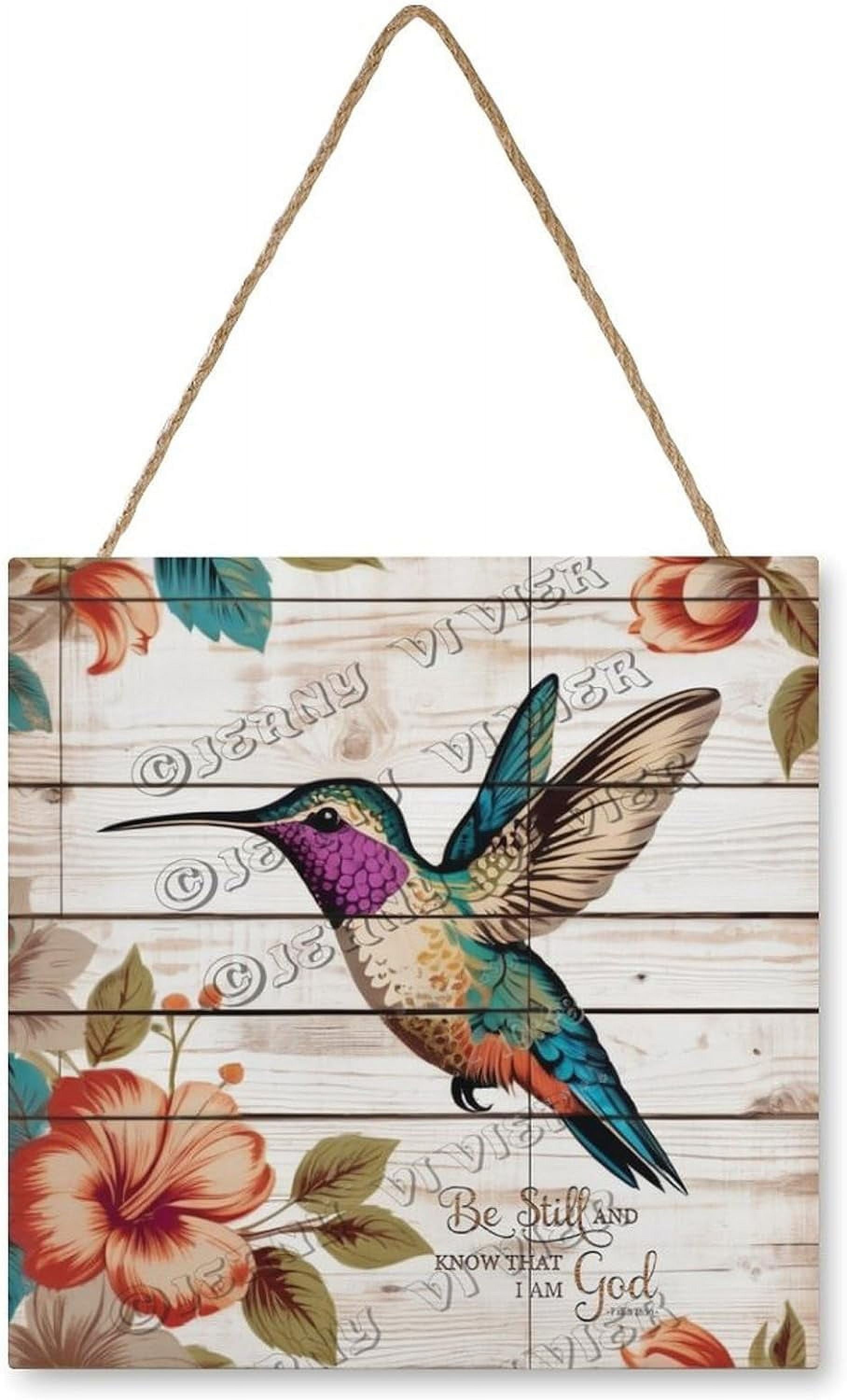 Hummingbird Wooden Hanging Sign Rustic Farmhouse Decorations Spring ...