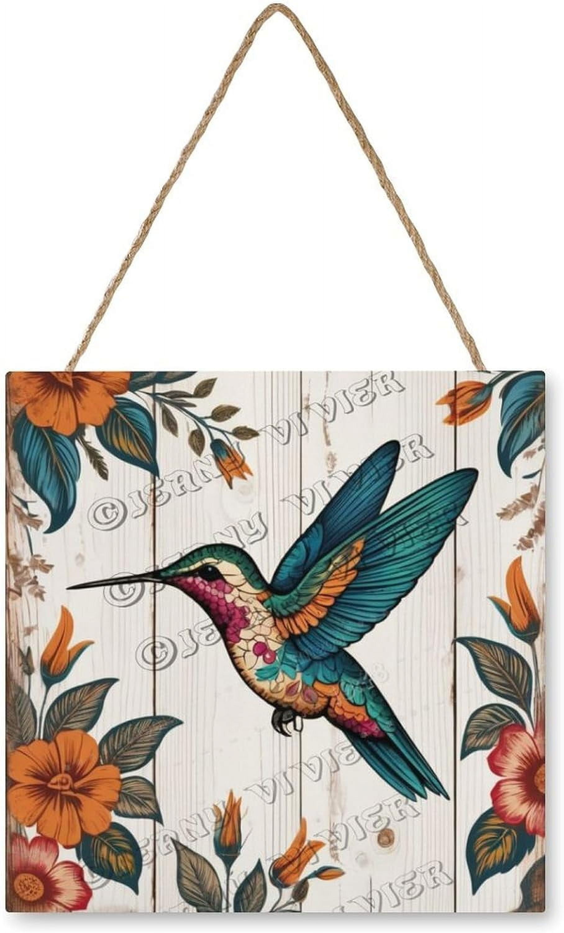 Hummingbird Wooden Sign Hummingbird Hanging Wood Plaques Hummingbird ...