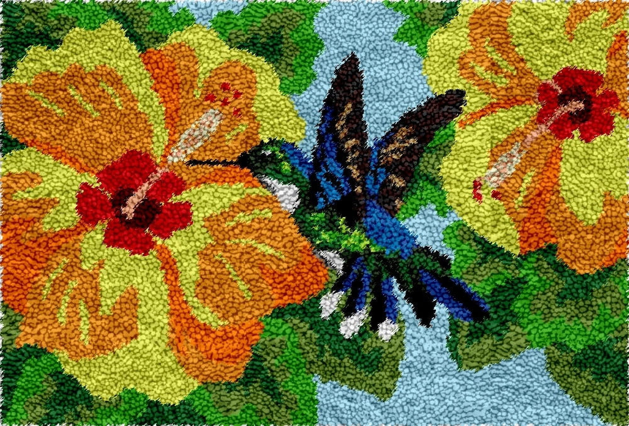 Hummingbird Yellow Flower | Rug Making Latch Hooking Kit - Walmart.com