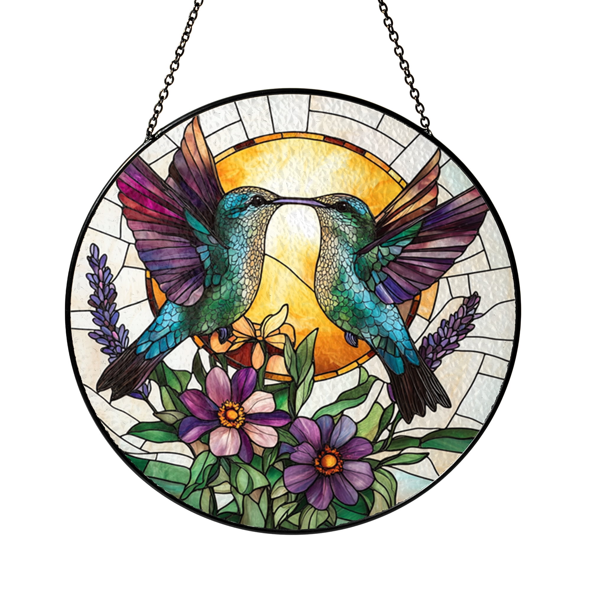 Hummingbird and Flower Acrylic Suncatcher – Decorative Window Hanging ...