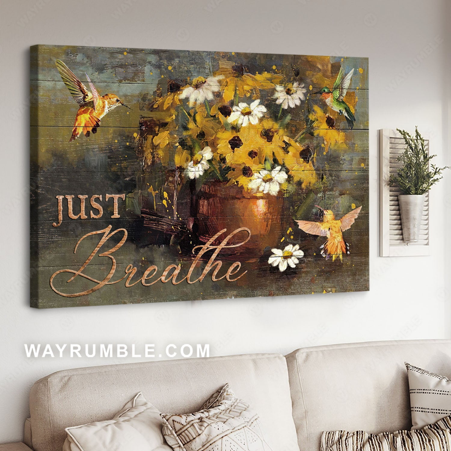 Hummingbird drawing, Flower pot, Watercolor painting, Just breathe ...