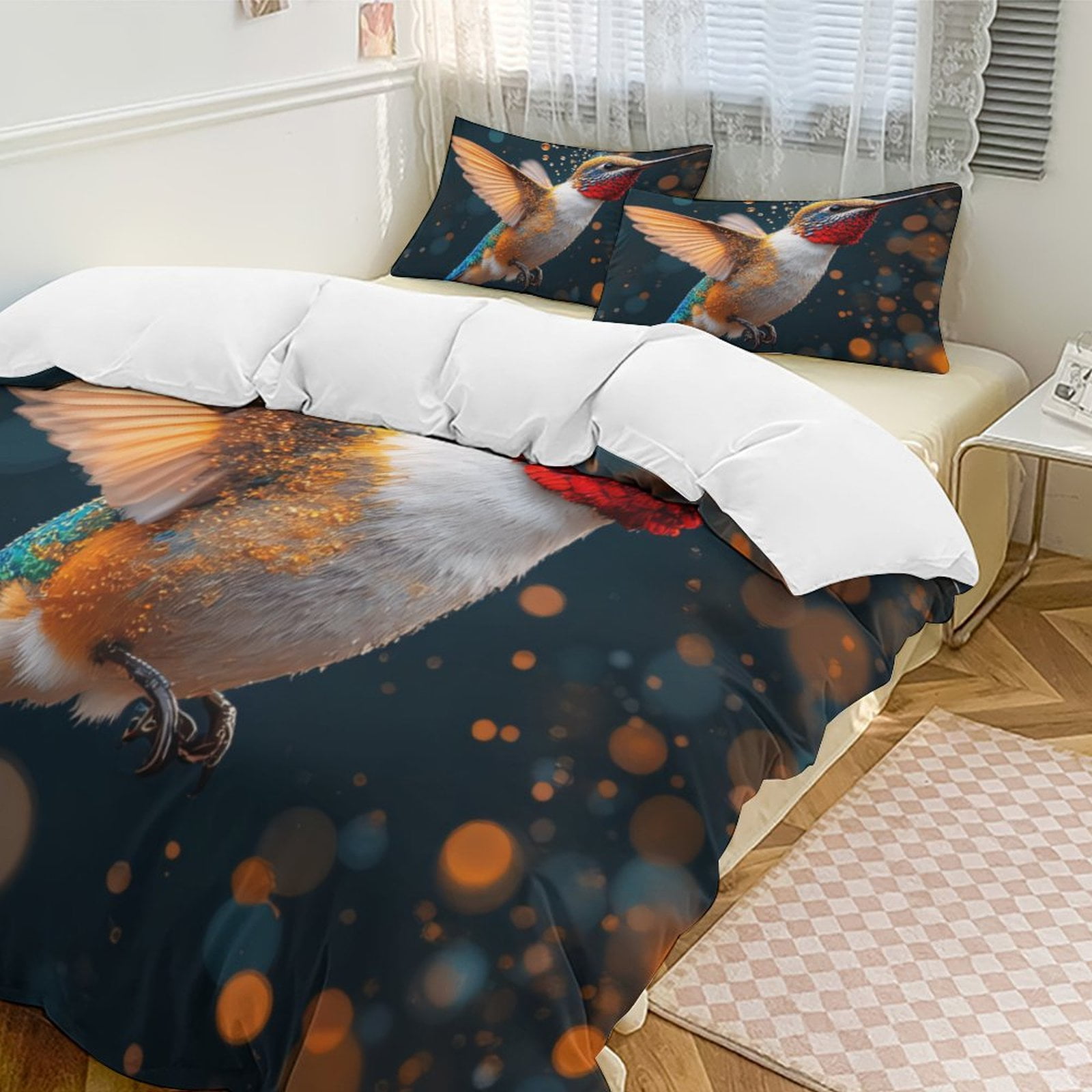 Hummingbird in Flight 3D Duvet Cover Set Quilt Cover Theme of Kid Boy ...