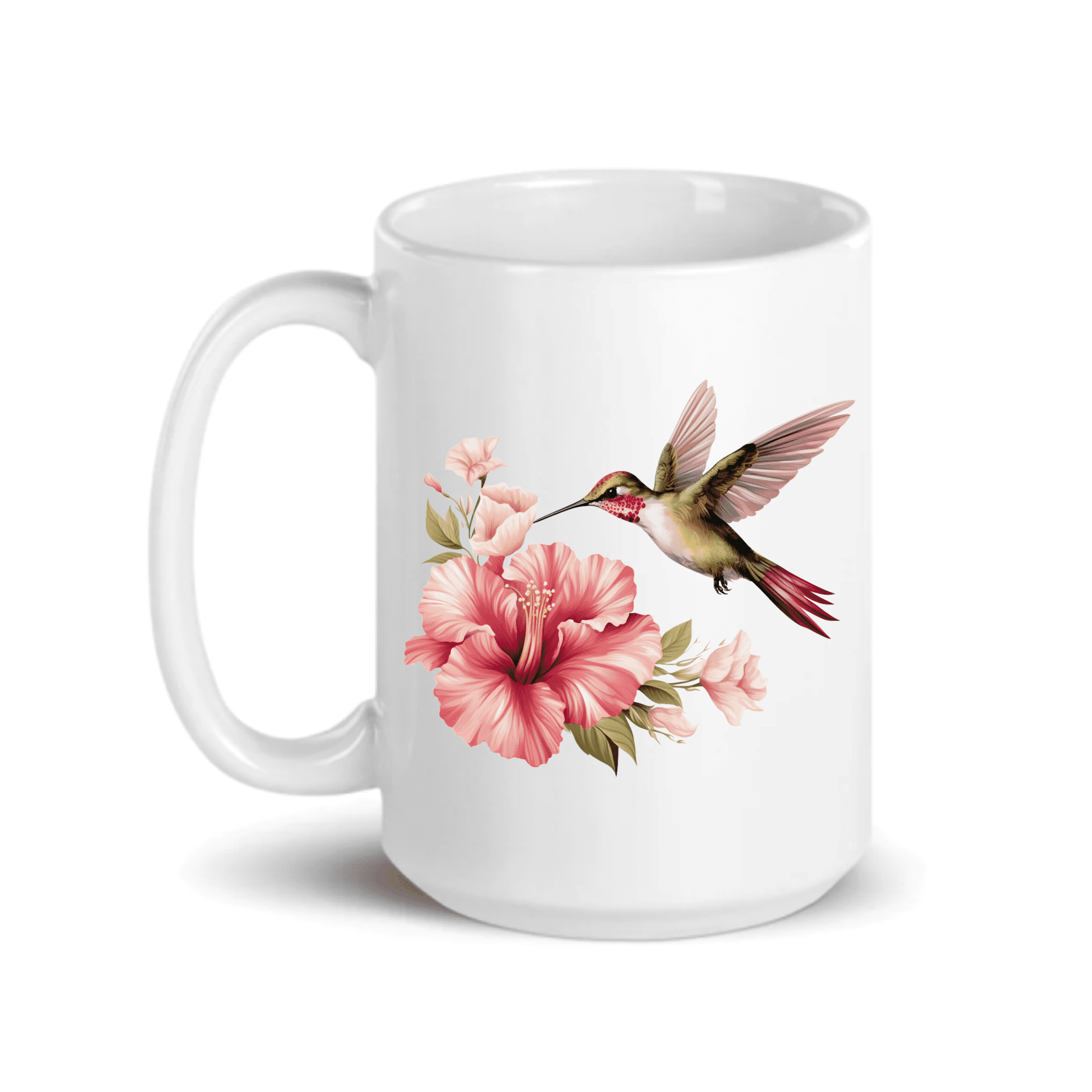 C&M Personal Gifts 15 oz Hummingbird in Flight Flower Beautiful Ceramic ...