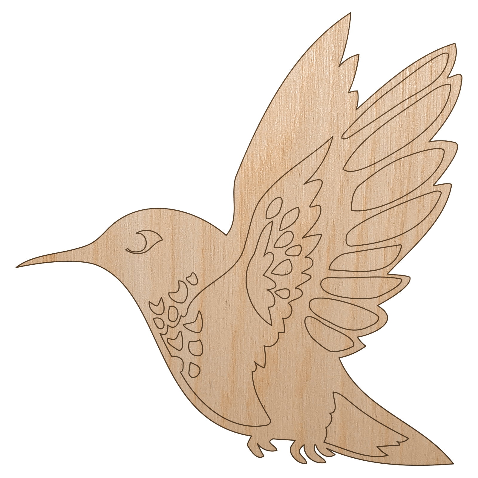 Hummingbird in Flight Wood Shape Unfinished Piece Cutout Craft DIY ...