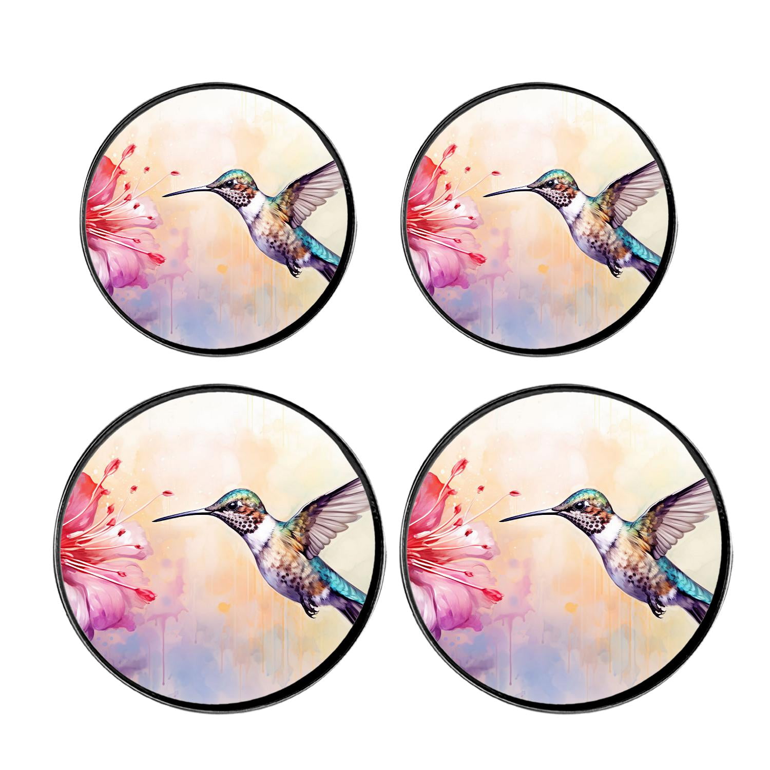 Hummingbird in Flight with Purple Flower Creative Stove Burner Covers ...