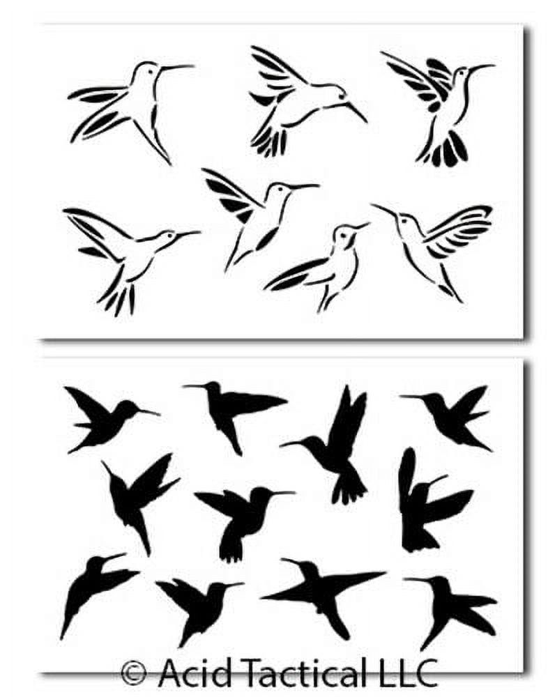 Hummingbirds Airbrush Stencils Craft Spray Painting Large 14" 2 PACK ...