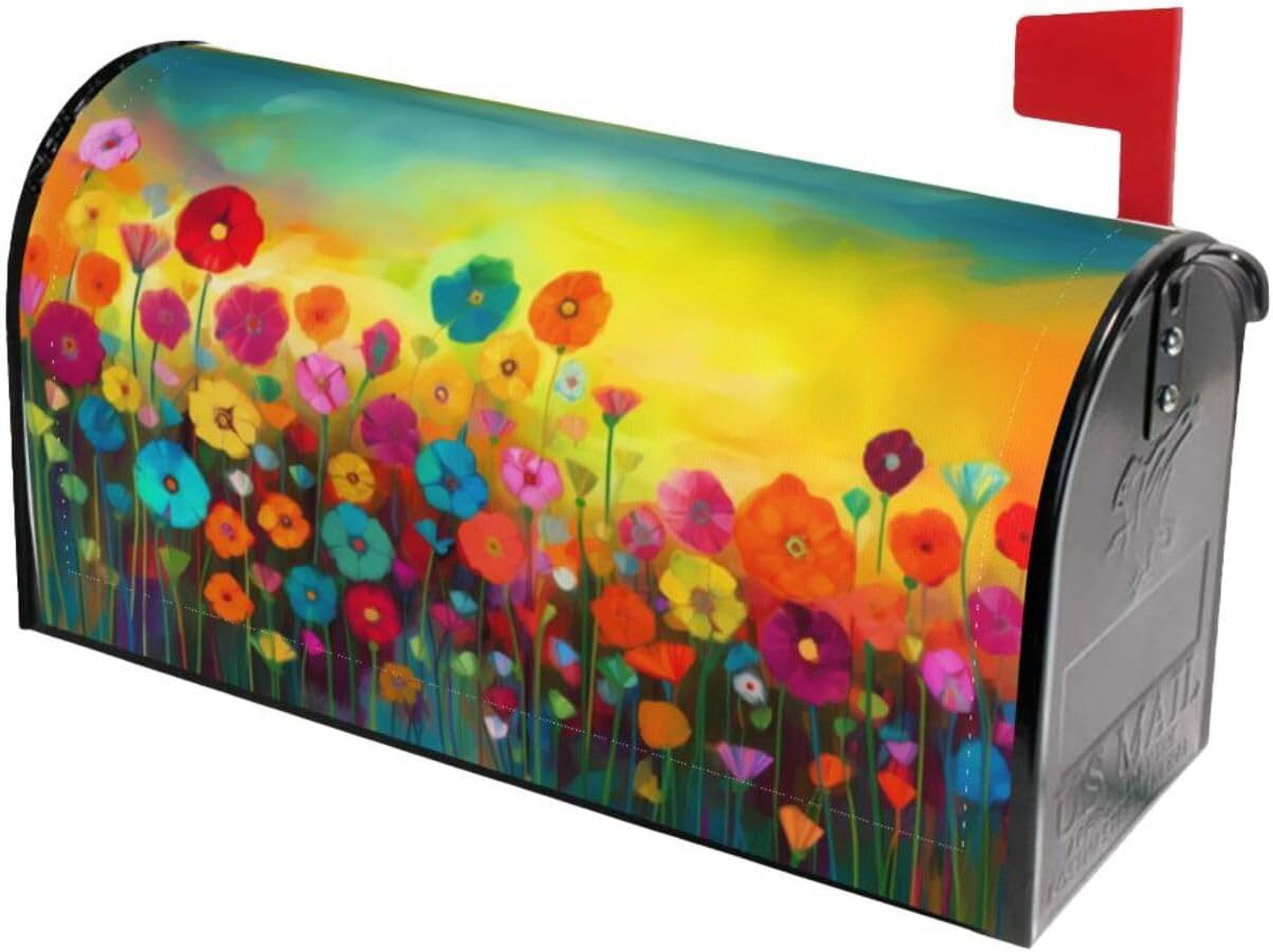 Hummingbirds Birds Spring Summer Red Flowers Blossom Mailbox Covers ...