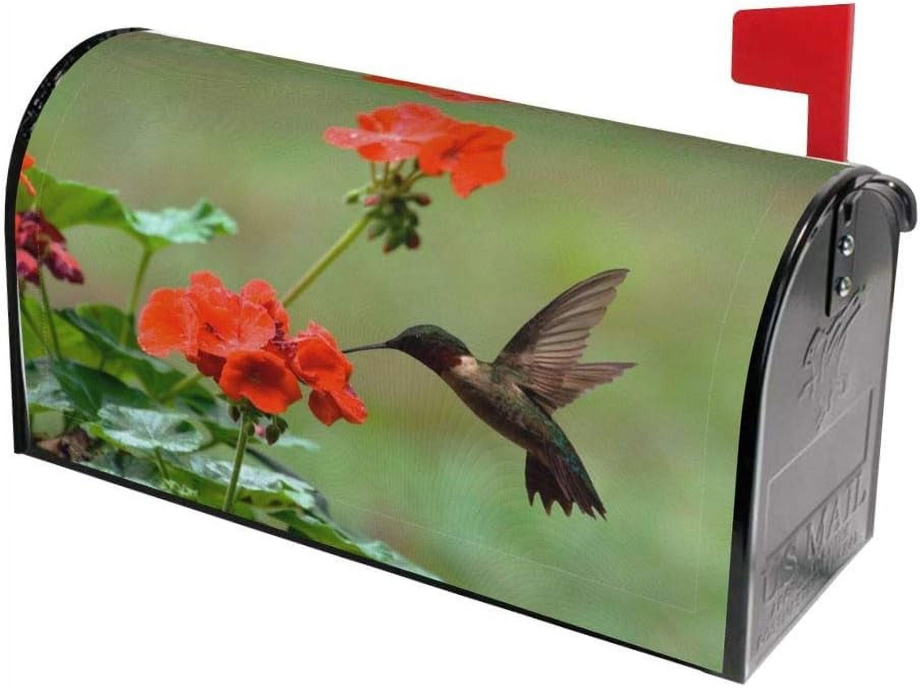 Hummingbirds Birds Spring Summer Red Flowers Blossom Mailbox Covers ...