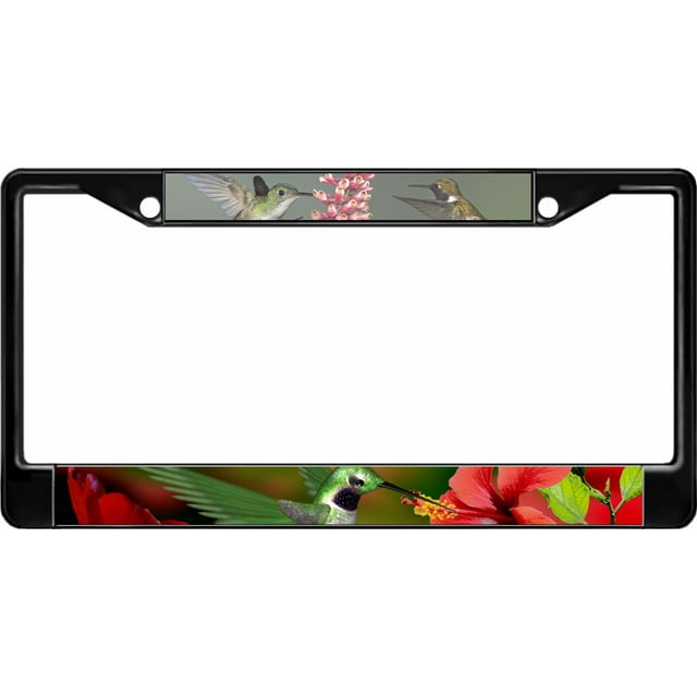 Hummingbirds Black License Plate Frame - Walmart.com