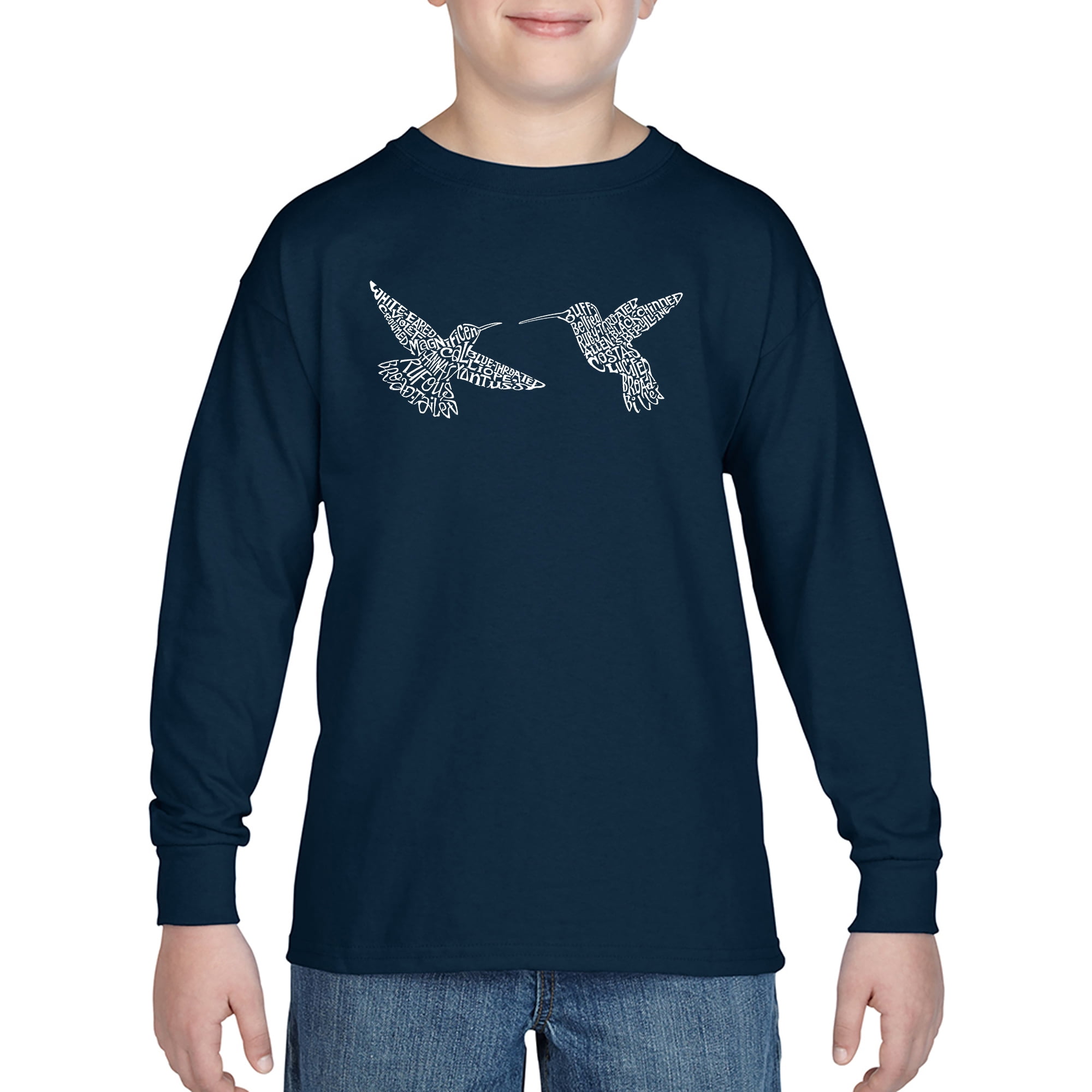 Hummingbirds - Boy's Word Art Long Sleeve T-Shirt - Walmart.com