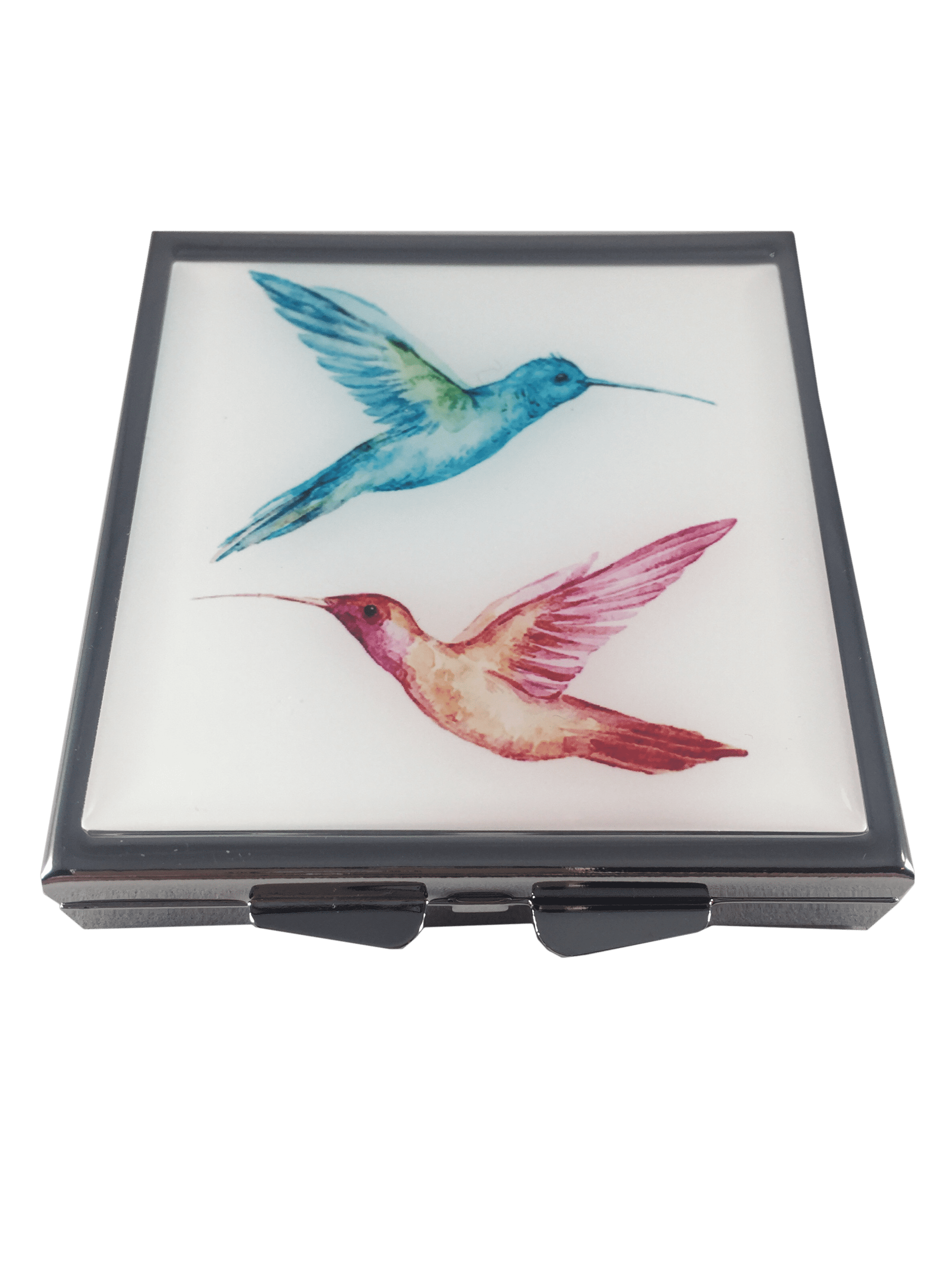 Hummingbirds Four Section Slim Pocket Purse Travel Medicine Pill Box ...