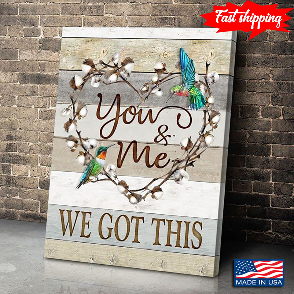 Hummingbirds & Heart Shaped White Silk Cotton Wreath You & Me We Got ...
