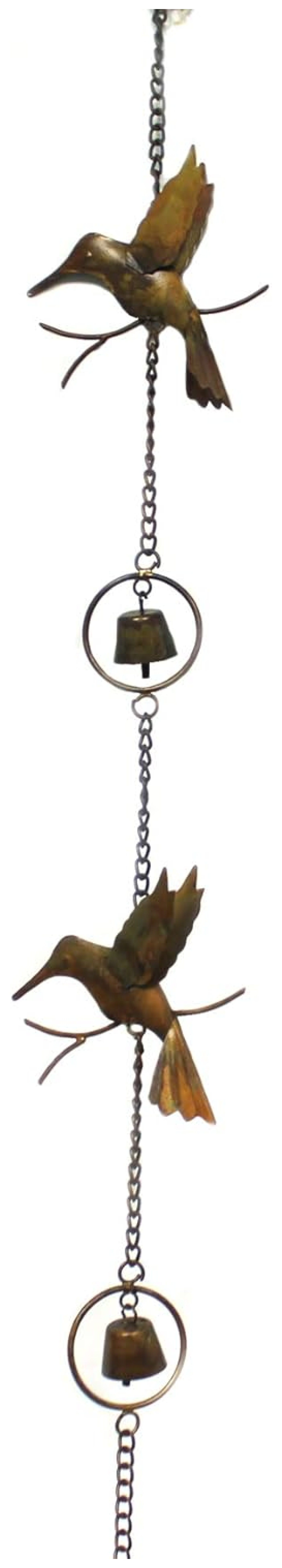 Hummingbirds & Rain Chain, Flamed Copper Colored - Walmart.com