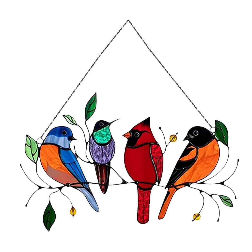 Hummingbirds Stained Glass ing Decor Birds - Walmart.com