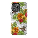 Hummingbirds Tropical Bouquet Art Phone Case for iPhone 11 12 13 14 15 ...