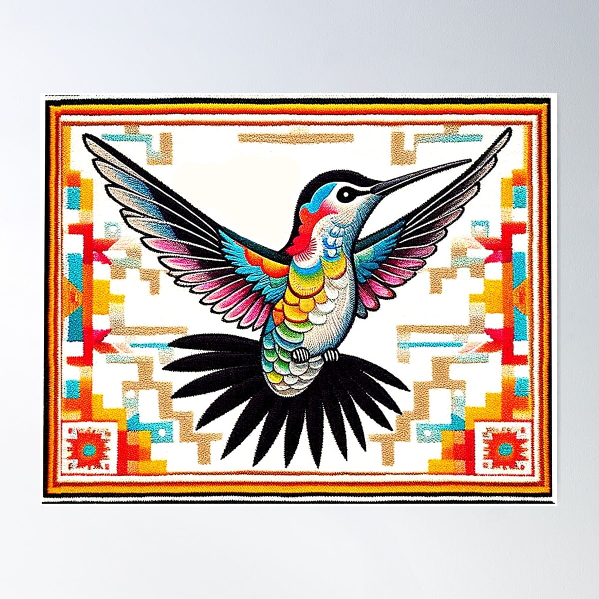 Hummingbirds With A Southwestern Theme Poster Wall Art, Modern Wall ...