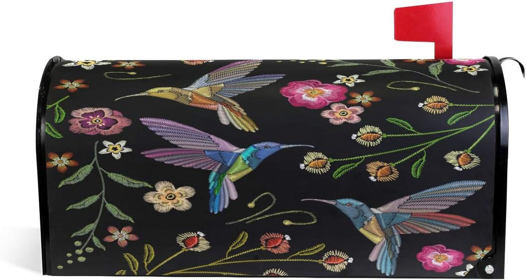 Hummingbirds and Exotic Flowers Magnetic Magnetic Mailbox Cover ...