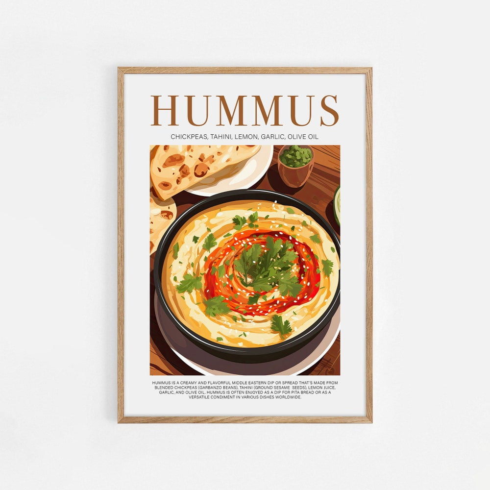 Hummus Print, Houmous Poster, French Retro, Kitchen Decor, Food Art ...