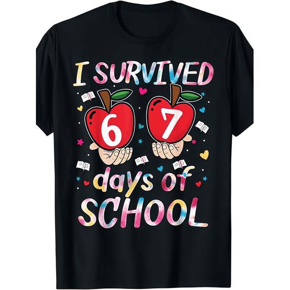 Humor 67 Hands 100th Days Of School Girl Boy Gifts I Survived 67 Days ...