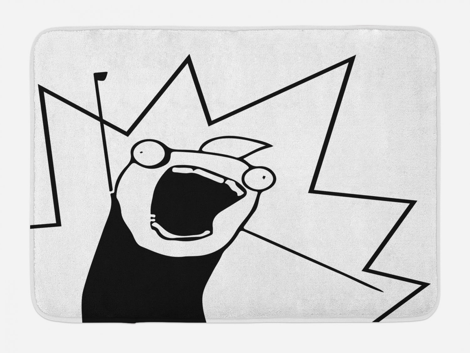 Humor Bath Mat, Happy Stick Meme Troll Face Cheerful Expression Digital ...