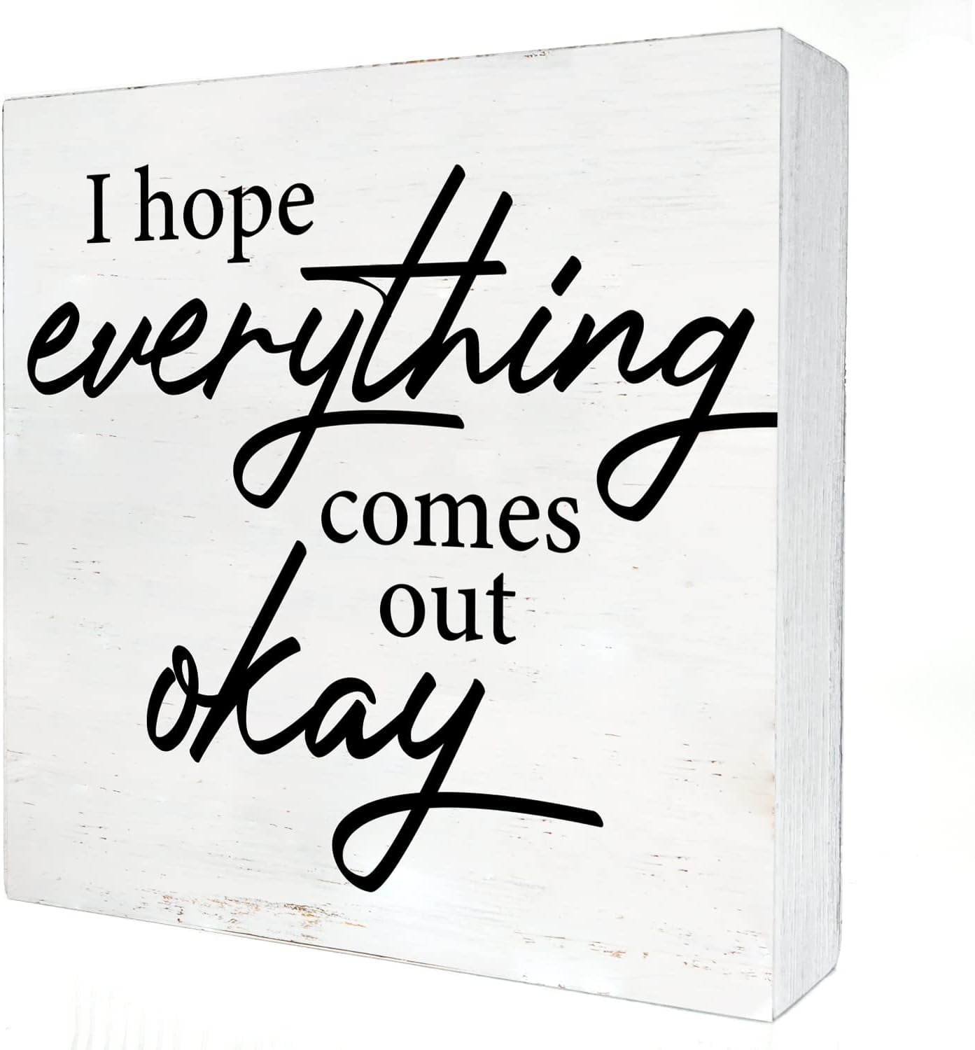 Humor Bathroom Quote Wooden Box Sign with Saying Desk Decor 7x7 Inch I ...
