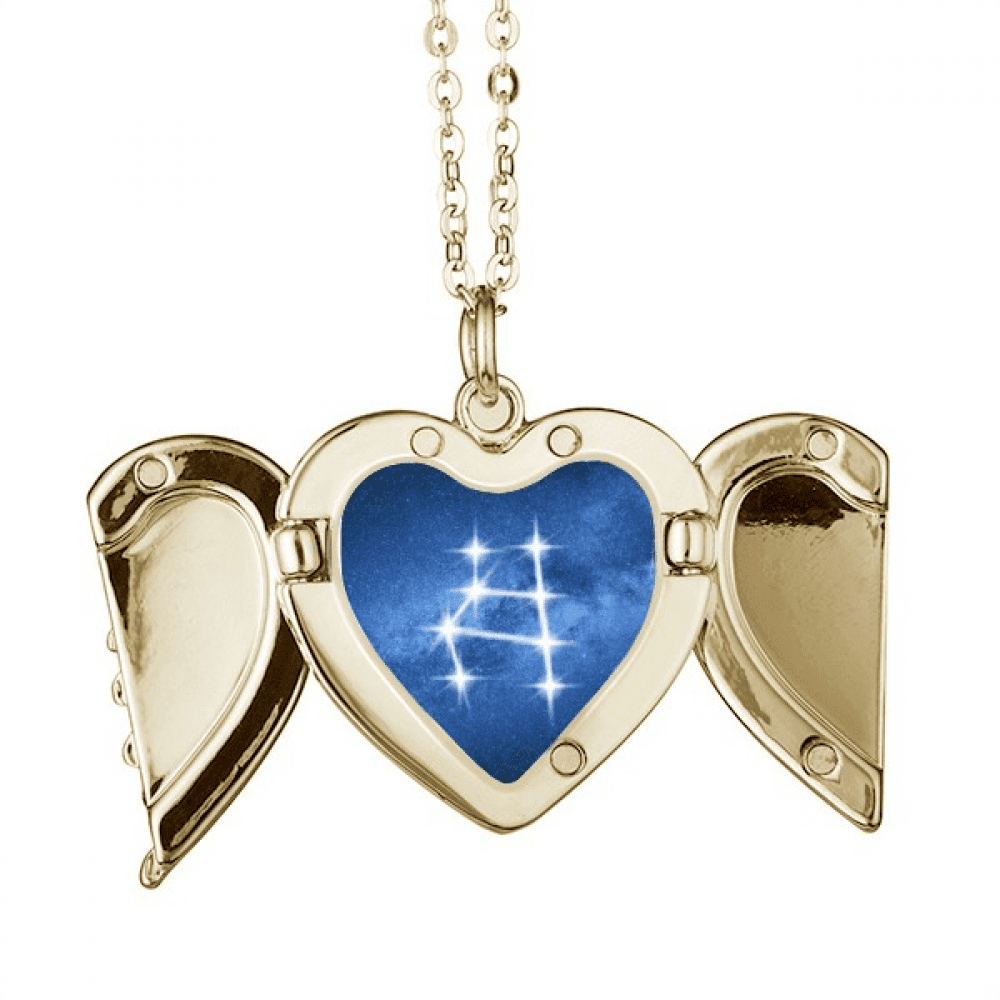 Humor Beautiful Lucky Stars Folded Wings Peach Heart Pendant Necklace ...