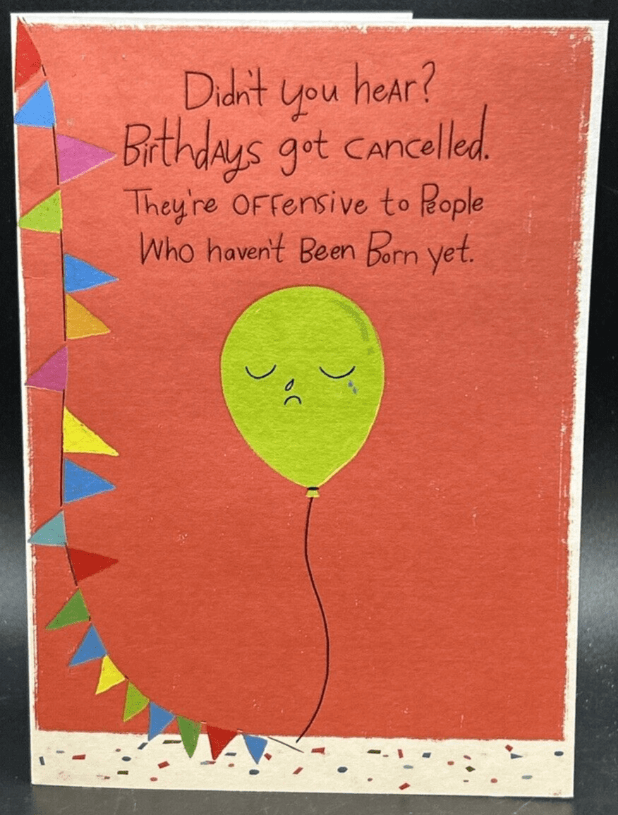 Humor Birthday Greeting Card w/Envelope - Walmart.com