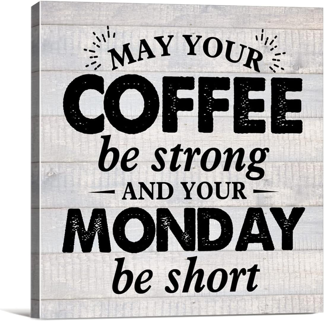 Humor Coffee Wood Box Sign Desk Decor 5x5 Inch Rustic May Your Coffee ...