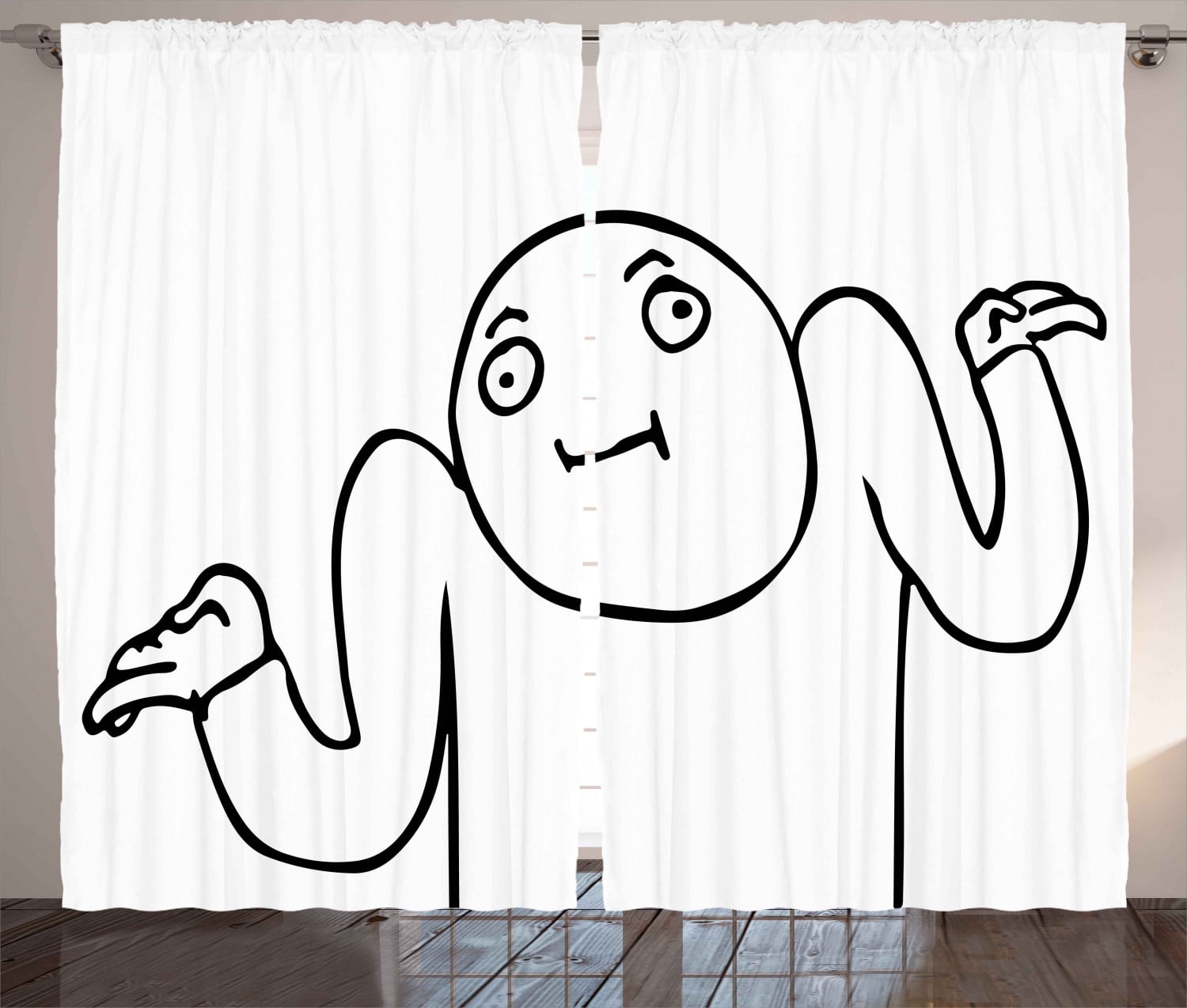 Ambesonne Humor Curtains 2 Panel Set, Whaever Guy Meme Sketchy, 108" x ...