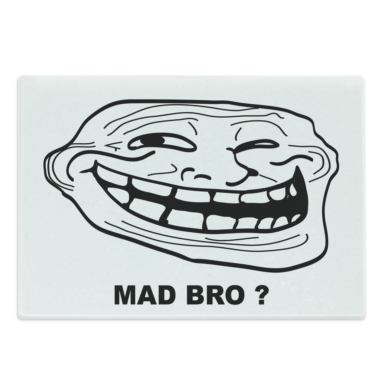 Humor Cutting Board, Cartoon Style Troll Face Guy for Annoying Popular ...