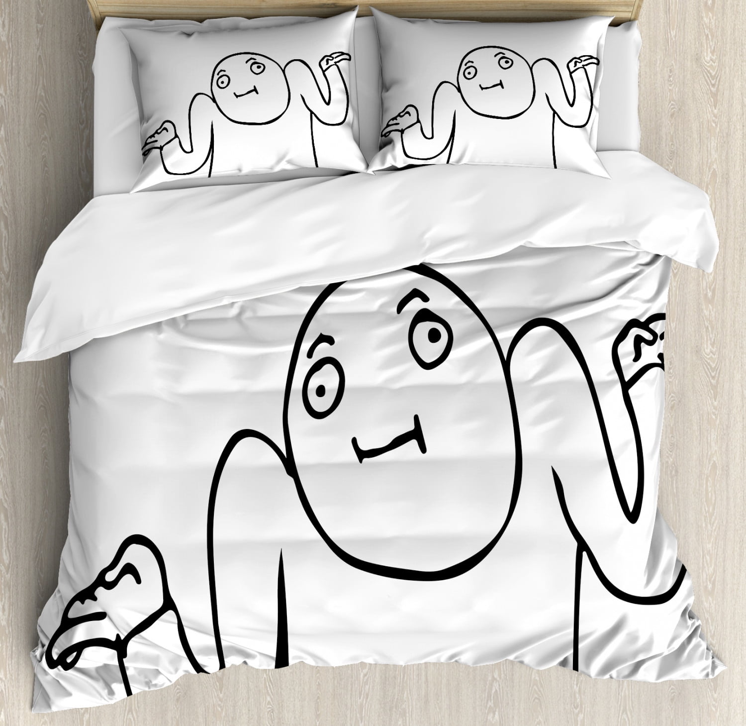Humor Decor King Size Duvet Cover Set, Whatever Guy Meme Confusion ...