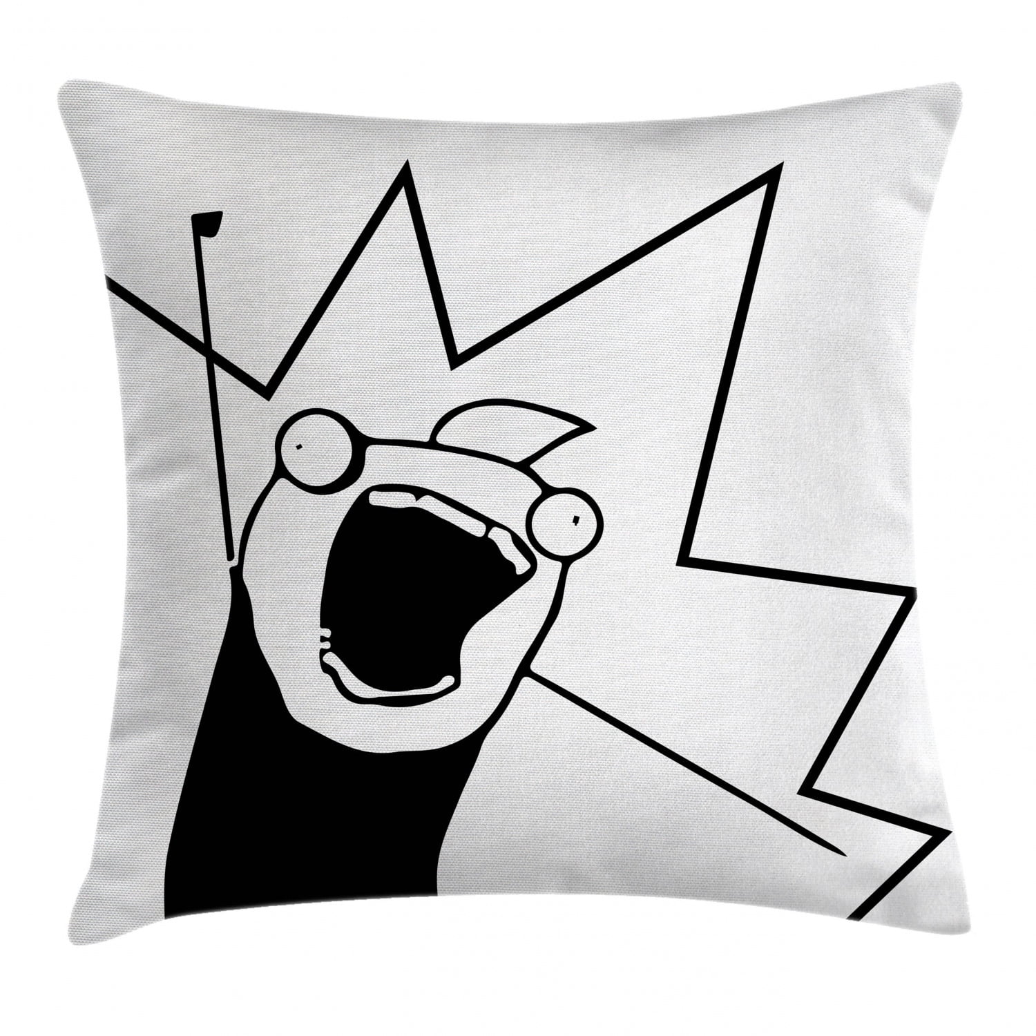 Humor Decor Throw Pillow Cushion Cover, Happy Stick Meme Troll Face ...