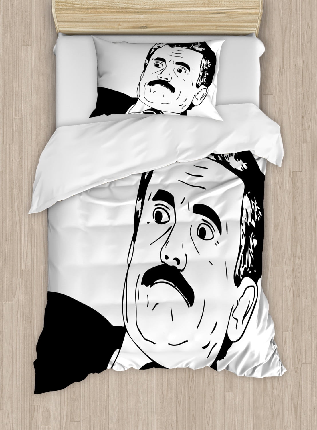 Humor Decor Twin Size Duvet Cover Set, Reaction Guy Human Rage Comics ...
