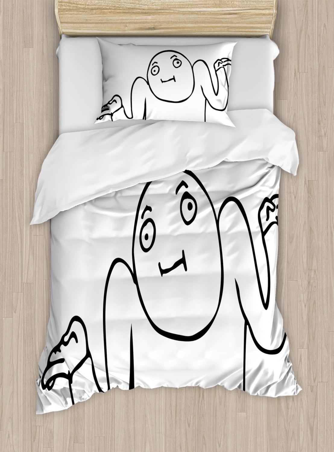 Humor Decor Twin Size Duvet Cover Set, Whatever Guy Meme Confusion ...