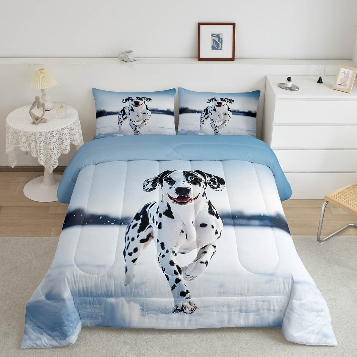 Humor Great Dane Comforter Sets King Size,Cute Dalmatian Dog Bedding ...