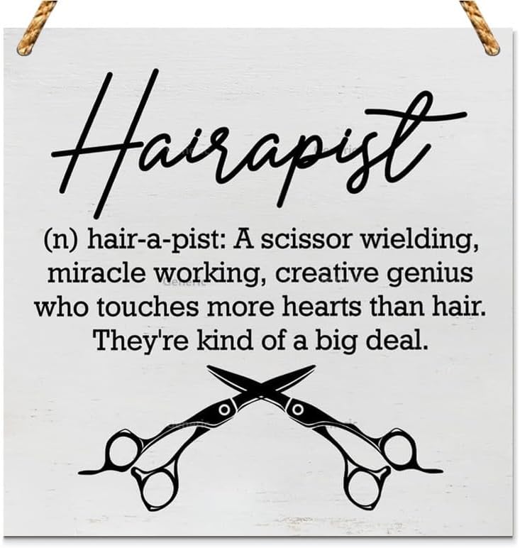 Humor Hairstylist Sign Art Decor Hairapist Definition Hairdresser Sign ...