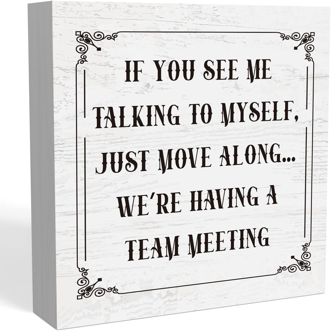 Humor Home Office Desk Decor Funny Rustic Wood Box Sign Shelf Cubicle ...