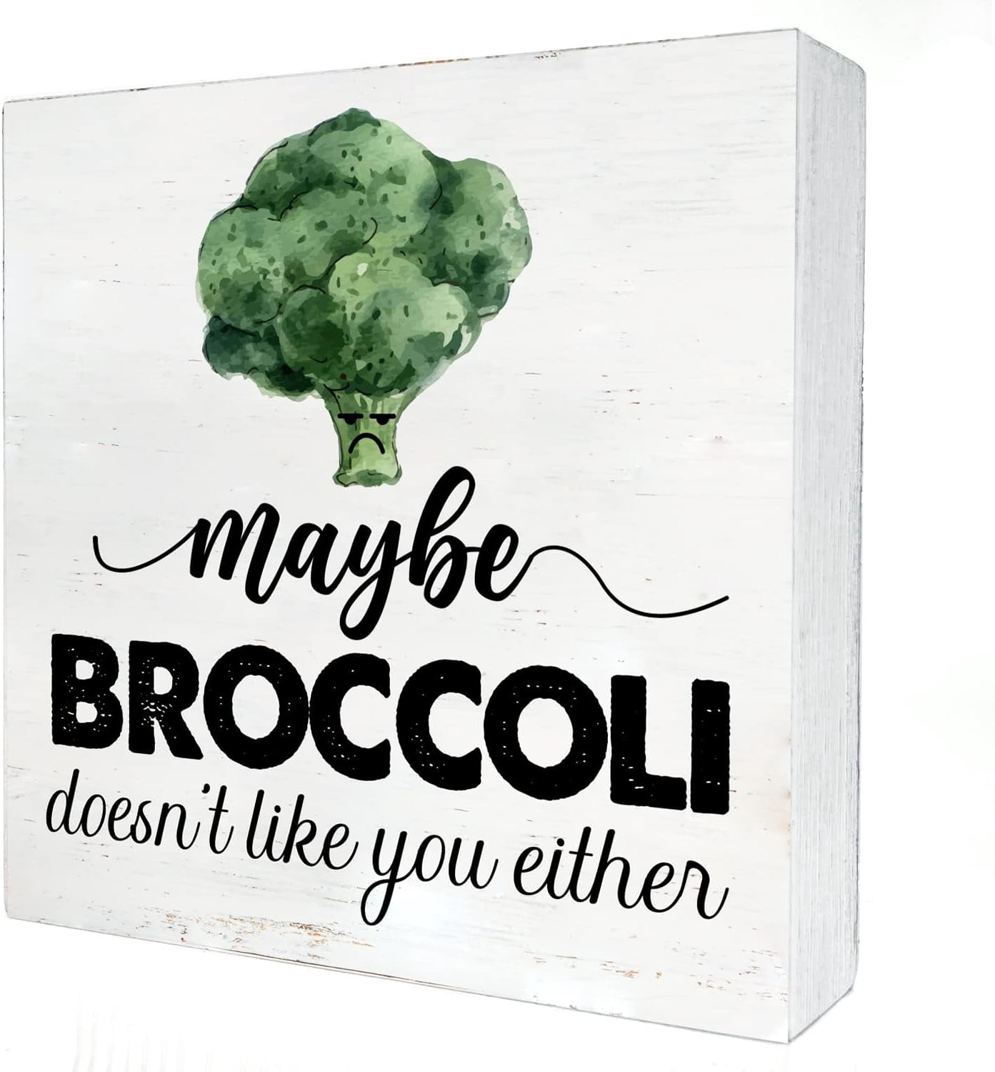 Humor Kitchen Wooden Box Sign with Saying Desk Decor 5x5 Inch Maybe ...