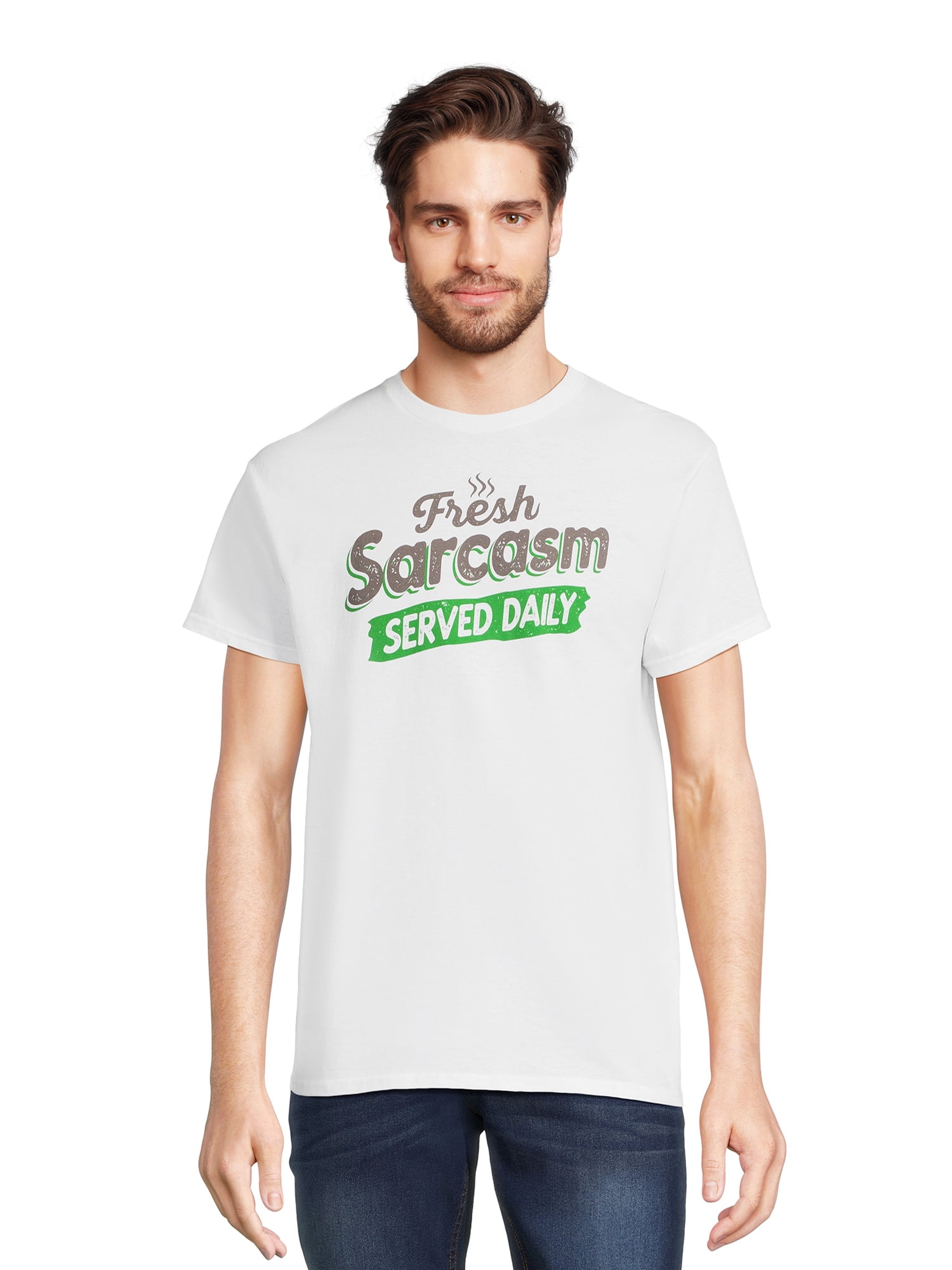 Humor Men's and Big Men's Fresh Sarcasm Served Daily Short Sleeve Men's ...