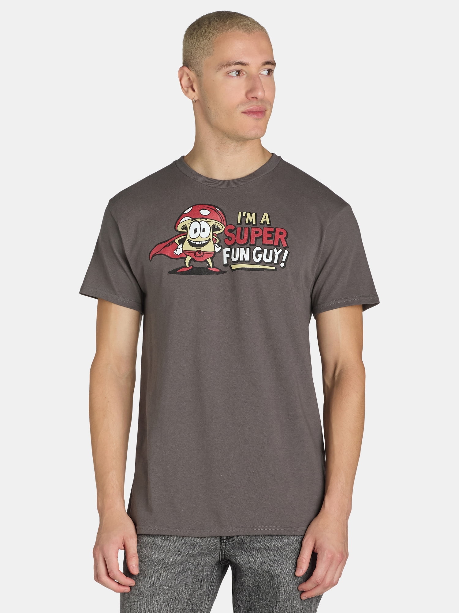 Humor Men's and Big Men's I'm a Super Fun Guy Graphic Tee with Short ...