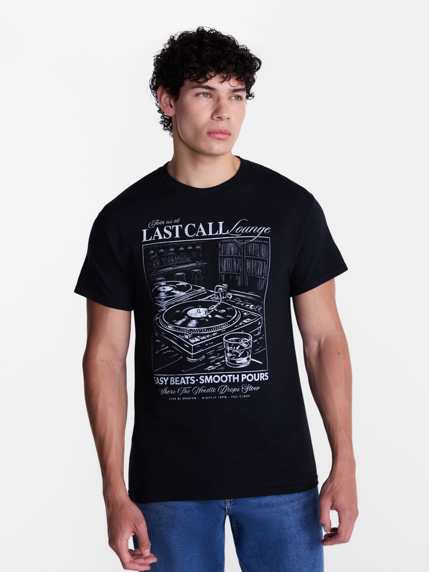 Humor Men's and Big Men's Last Call Lounge Graphic Tee with Short ...
