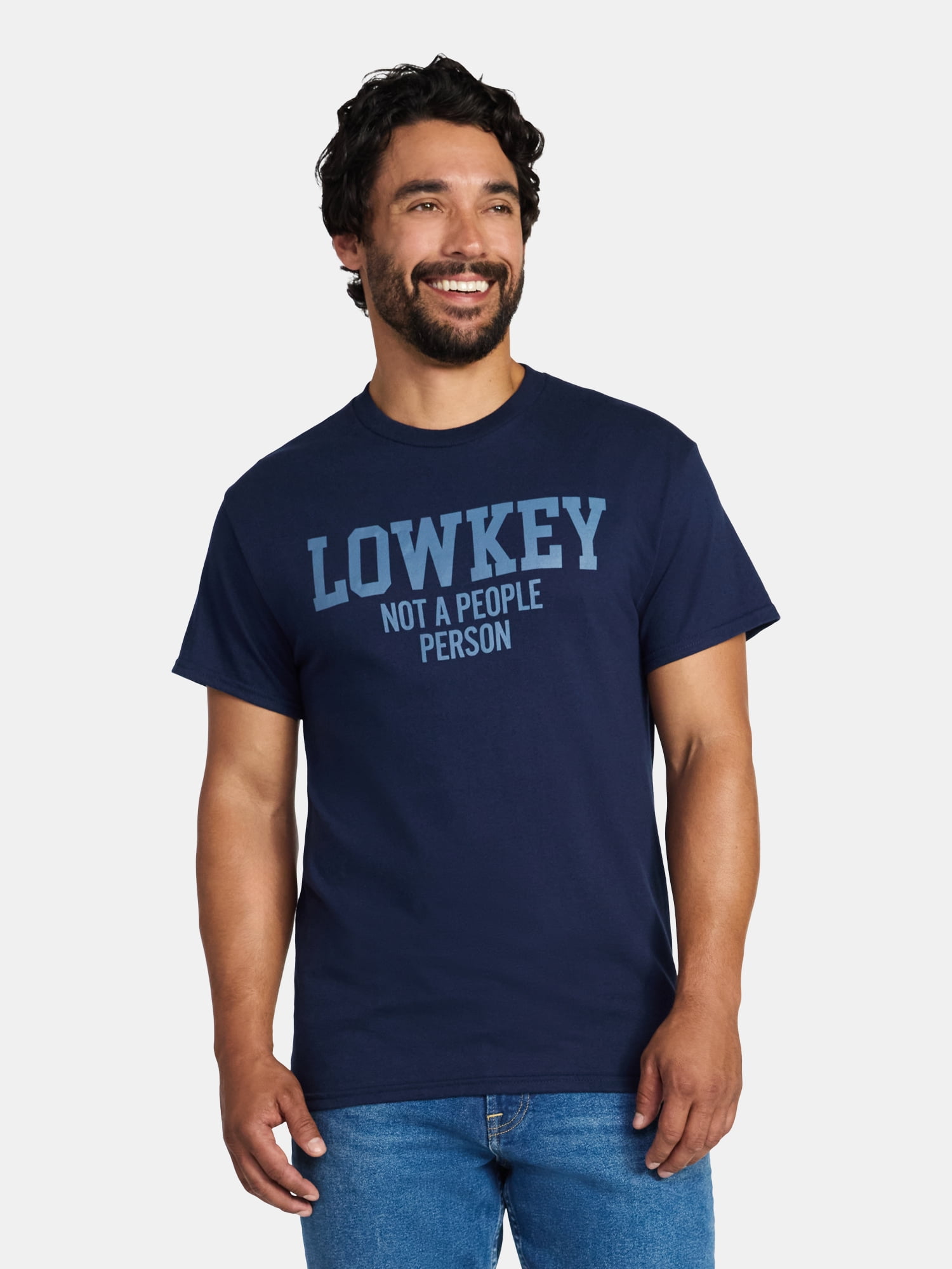 Humor Men's and Big Men's Lowkey Not a People Person Graphic Tee, Sizes ...