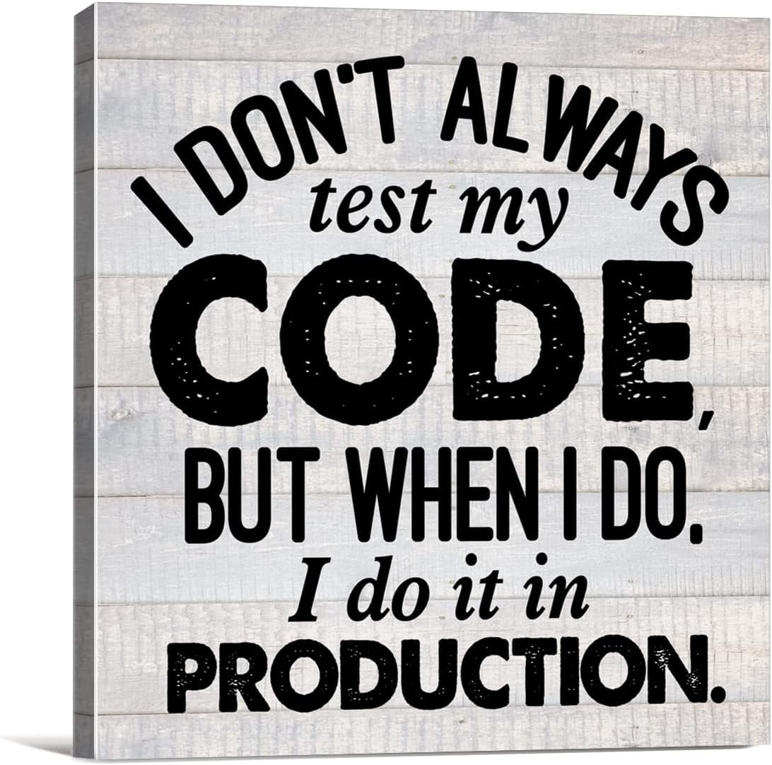 Humor Office Canvas Wall Art Framed Print 8X8 Inch Rustic I Don'T ...