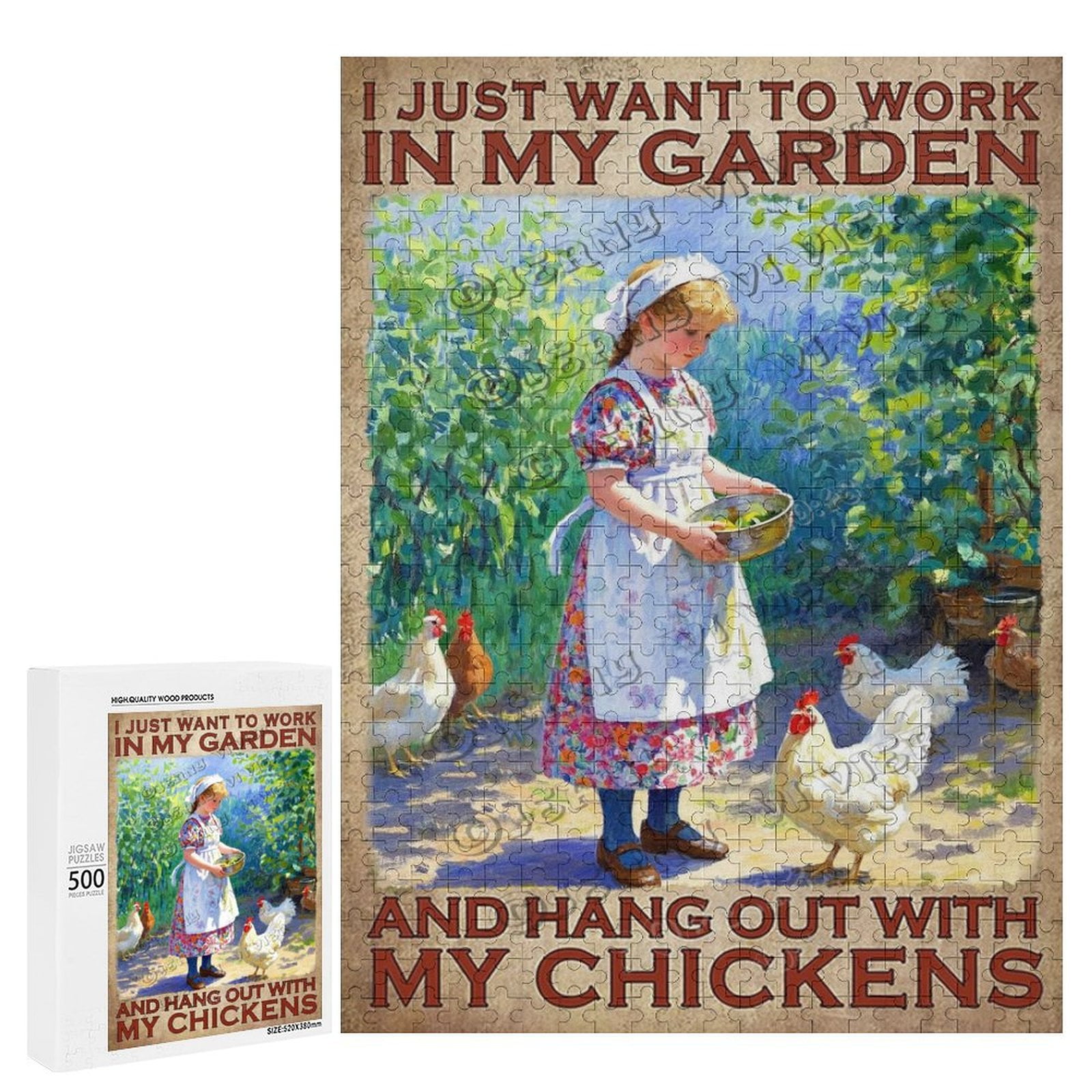 Humorous 500 Piece Jigsaw Puzzle for Adults - Garden Life and Chicken ...