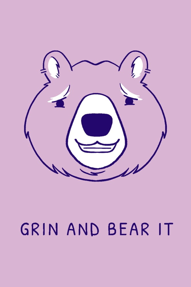 Humorous Animals Collection, Bear, Grin And Bear It (12x18 Wall Art ...