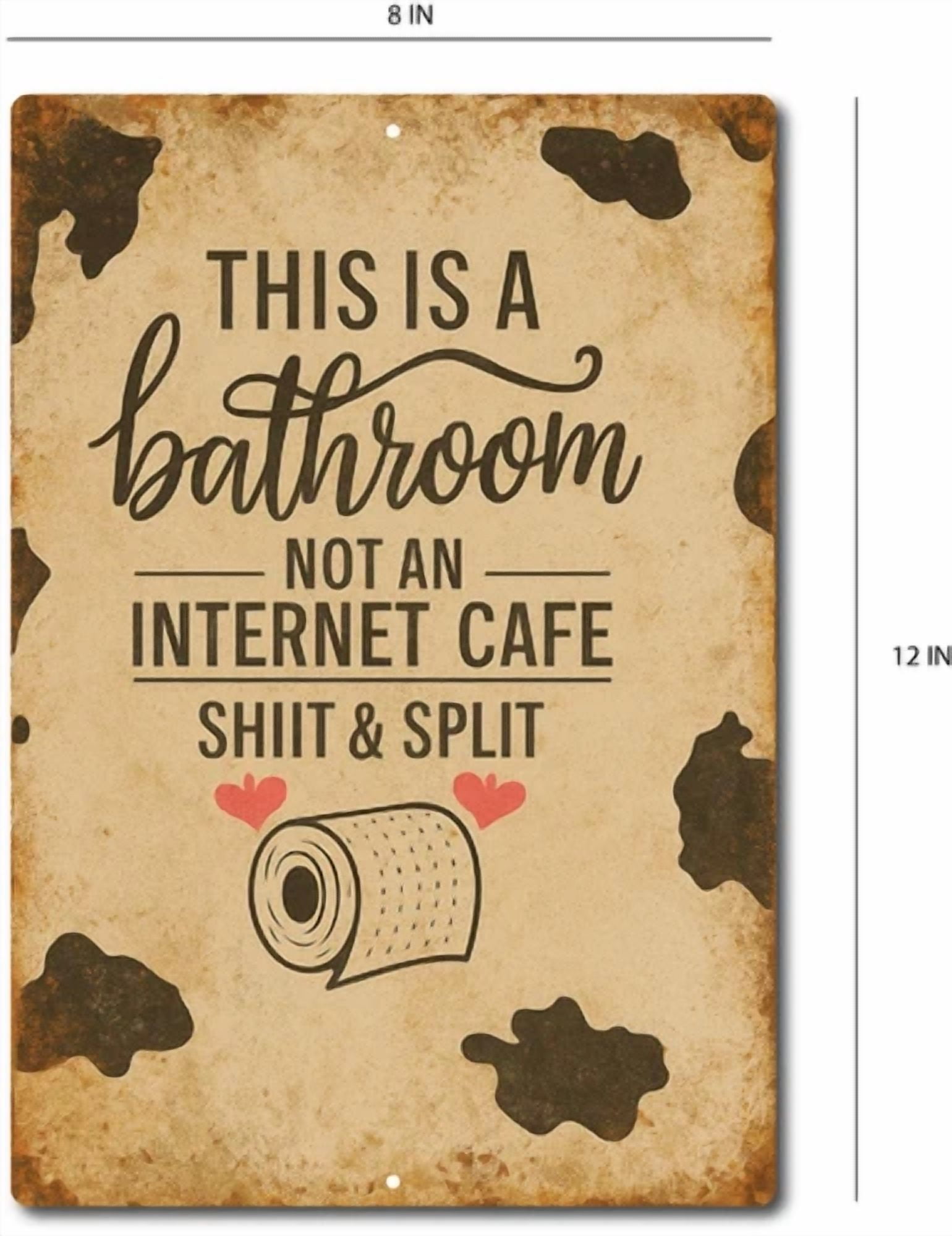 Humorous Bathroom Tin Sign Internet Cafe Joke Rustic Restroom Metal ...