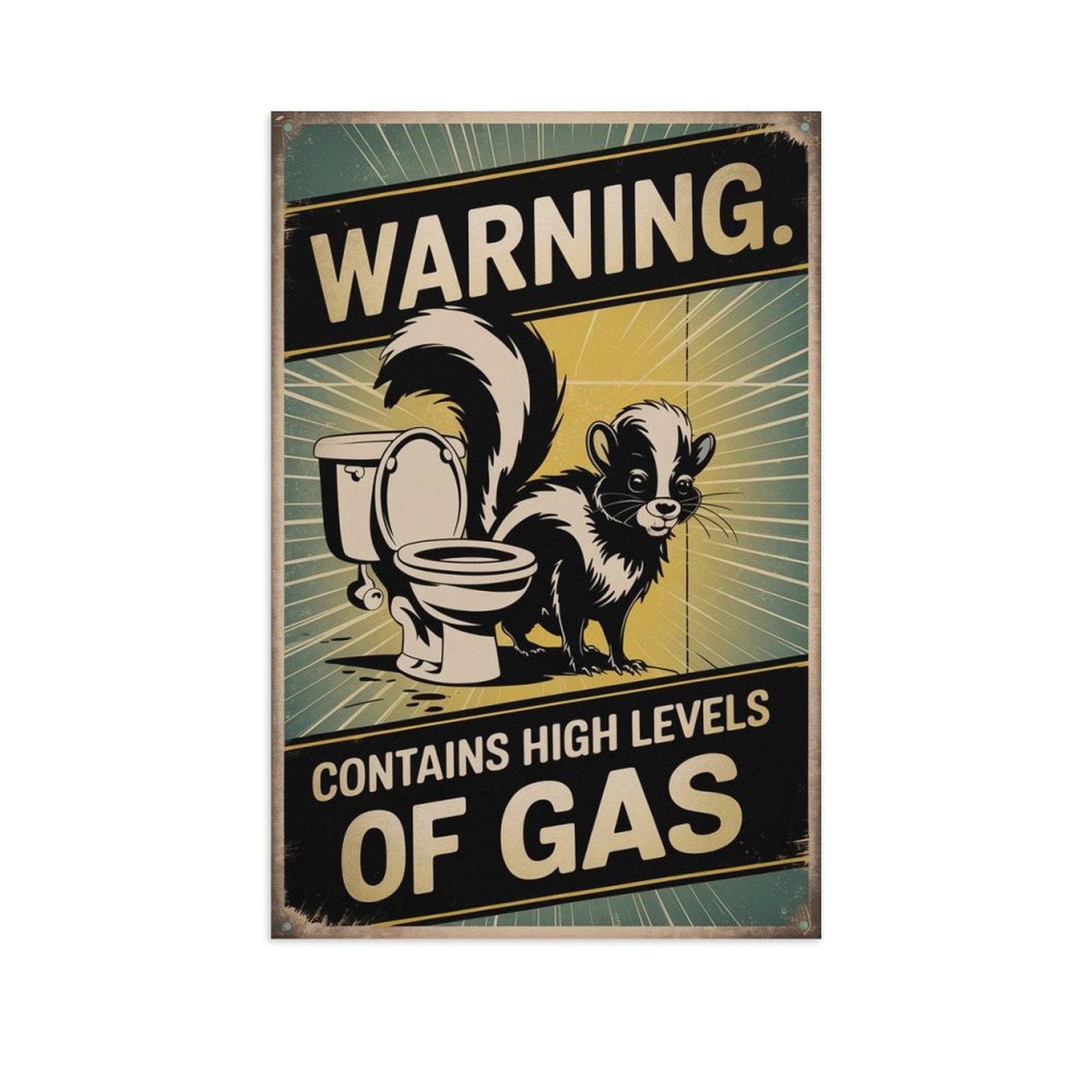 Humorous Bathroom Warning Poster with Skunk And Gas Levels Warning for ...