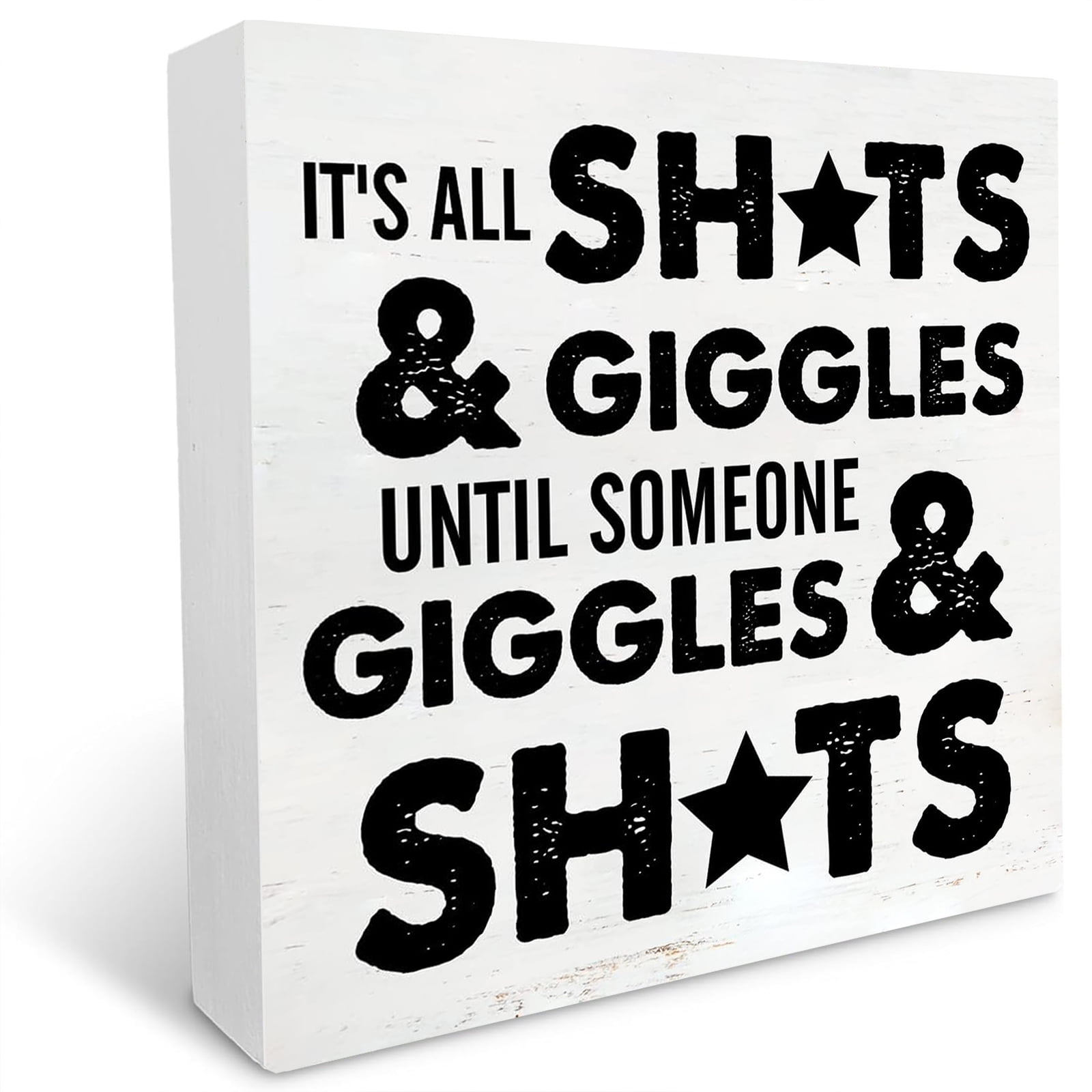 Humorous Bathroom Wooden Box Sign with Saying Desk Decor 5x5 Inch Until ...