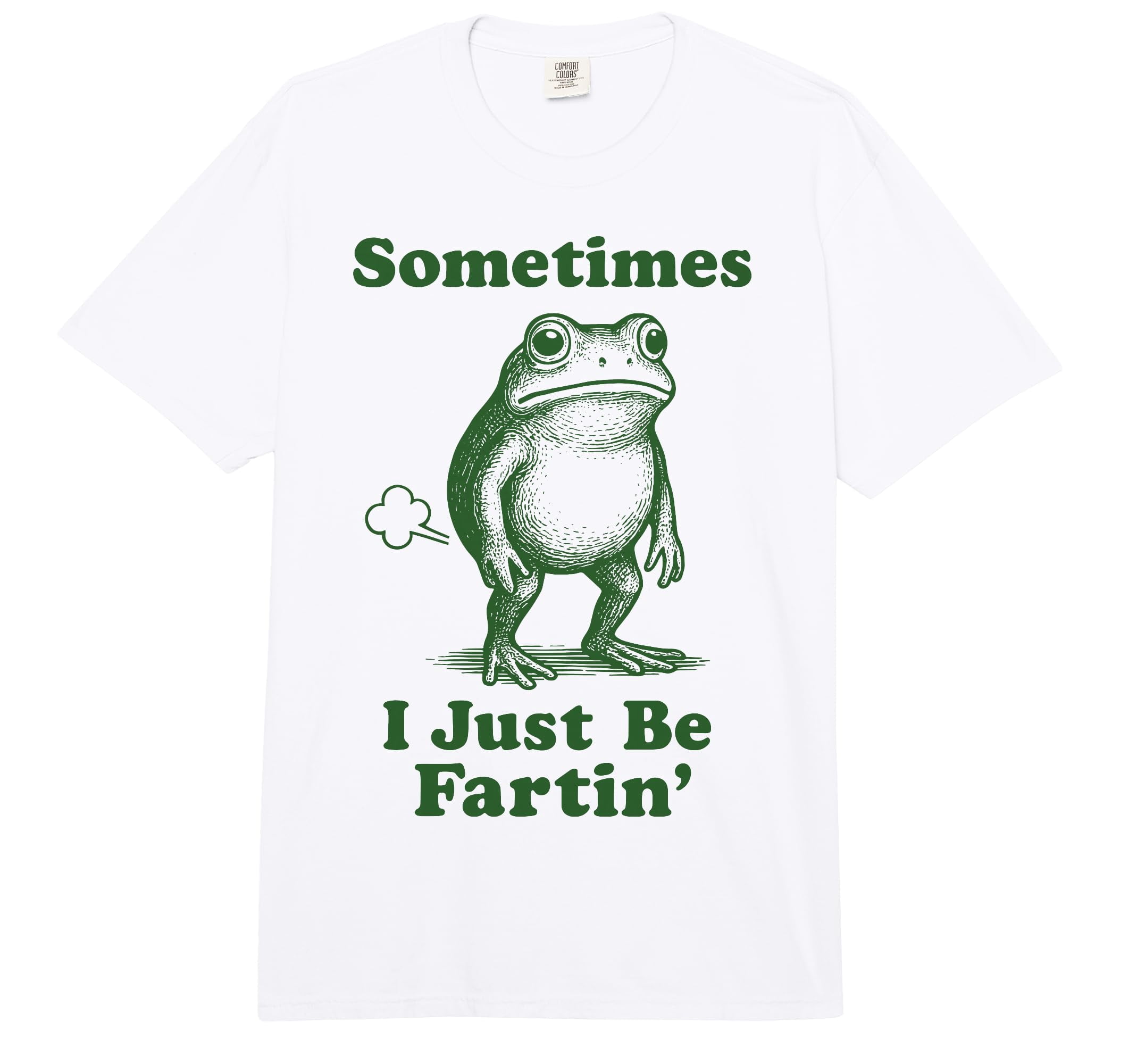 Humorous Cartoon Frog T-Shirt for Comfort and Fun in Everyday Wear ...